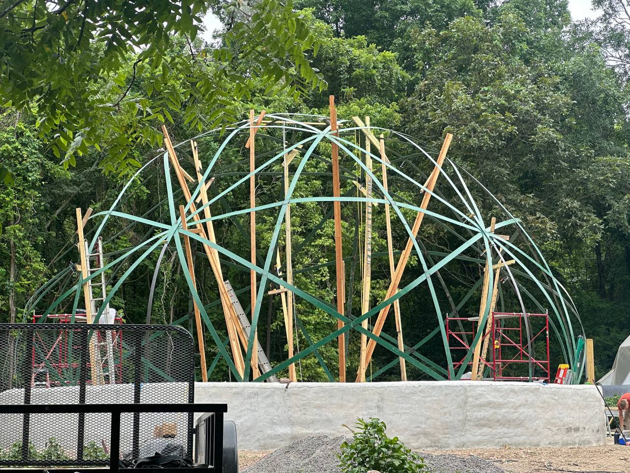 Topher's Dome Building Workshops! - Beartaria Ozark Campground